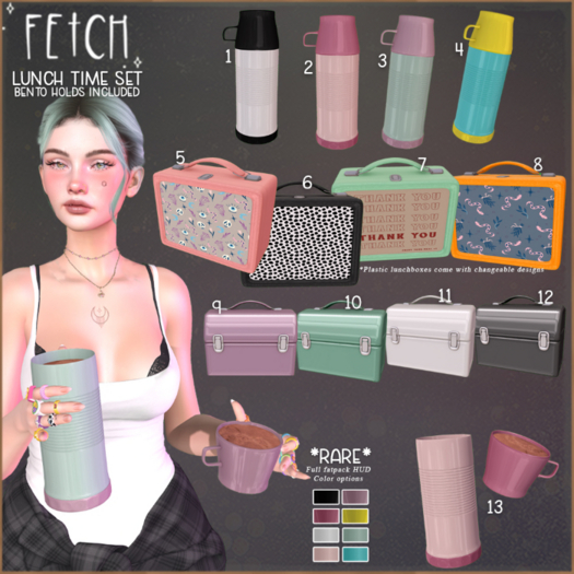 Second Life Marketplace - 6. [Fetch] Lunch Time - Black Lunchbox (Rez ...
