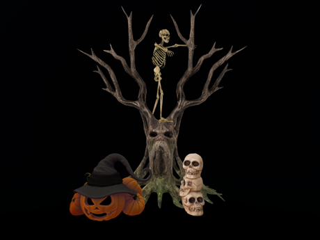 Second Life Marketplace - MC Climbing Skeleton's Scary Tree HALLOWEEN