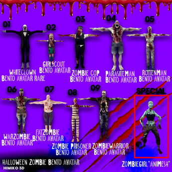 Second Life Marketplace - 06-Himiko 3D War_zombie-Bento Avatar