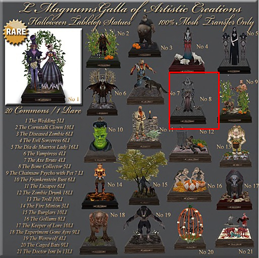 Second Life Marketplace - #8 LMagnums Halloween Tabletop Statue - The ...