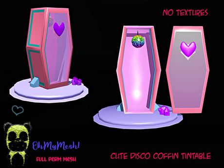 Second Life Marketplace - OhMyMesh! Cute Disco Coffin Tintable - Full ...