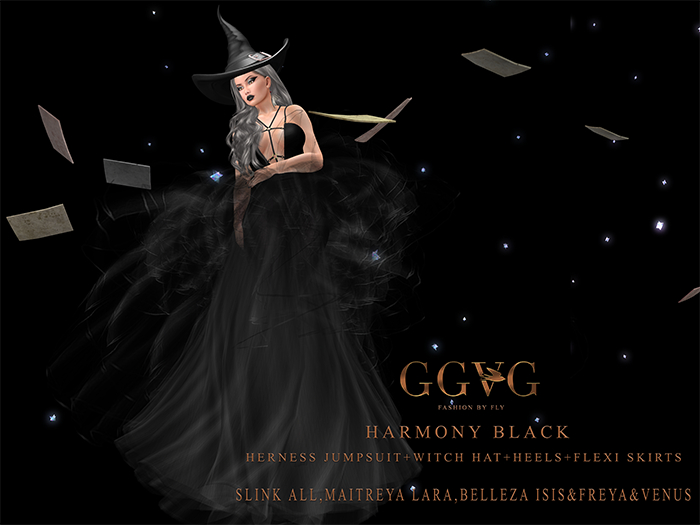 Second Life Marketplace - GGVG WITCH GOWN HARMONY BLACK