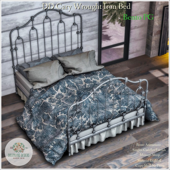 Second Life Marketplace - DD Cary Wrought Iron Bed-PG/ADD
