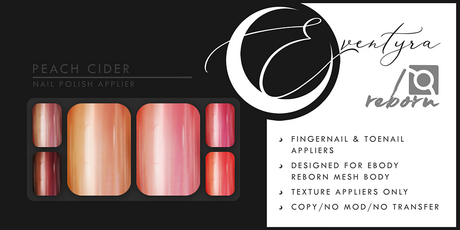 Second Life Marketplace - Eventyra - Reborn Nail HUD - Peach Cider