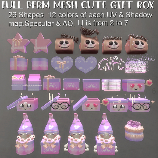 Second Life Marketplace - * Full Perm Mesh * Cute Gift Box