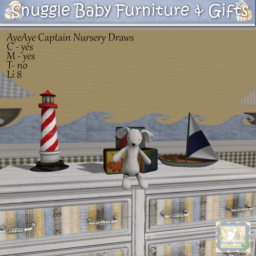 Second Life Marketplace - AyeAye Captain Nursery Drawer By Snuggle baby