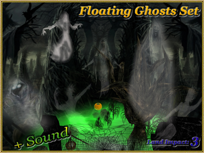 Second Life Marketplace - GHOSTS - Floating Ghosts Set (3 LI) (Full perm)