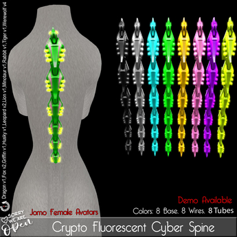 Second Life Marketplace - SWO Crypto Fluorescent Cyber Spine for Jomo ...