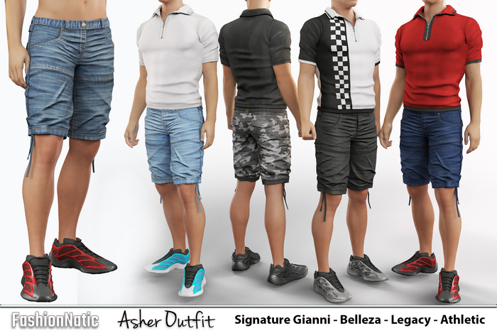 Second Life Marketplace - Outfit Asher Outfit Men's - Gianni Outfit ...