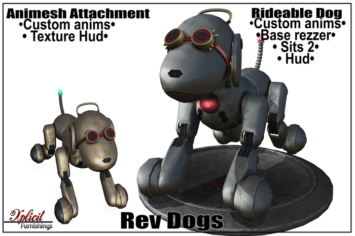 Second Life Marketplace - Xplicit Rev dog (animesh and rezzer base vehicle)