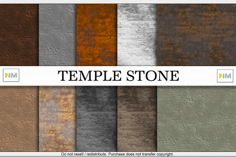 Second Life Marketplace - Temple Stone 10 Seamless Builders Textures NM