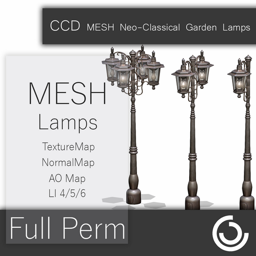 Second Life Marketplace - MESH Neo-Classical Garden Lamps