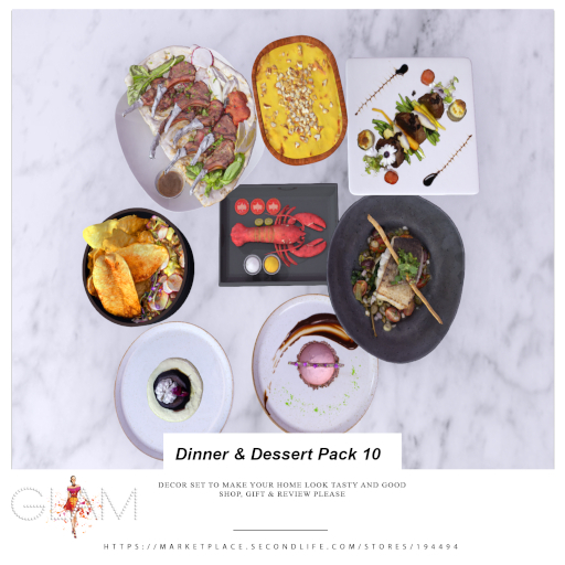 Second Life Marketplace - ***-Glam- Dinner & Dessert Pack 10 (Decor ...