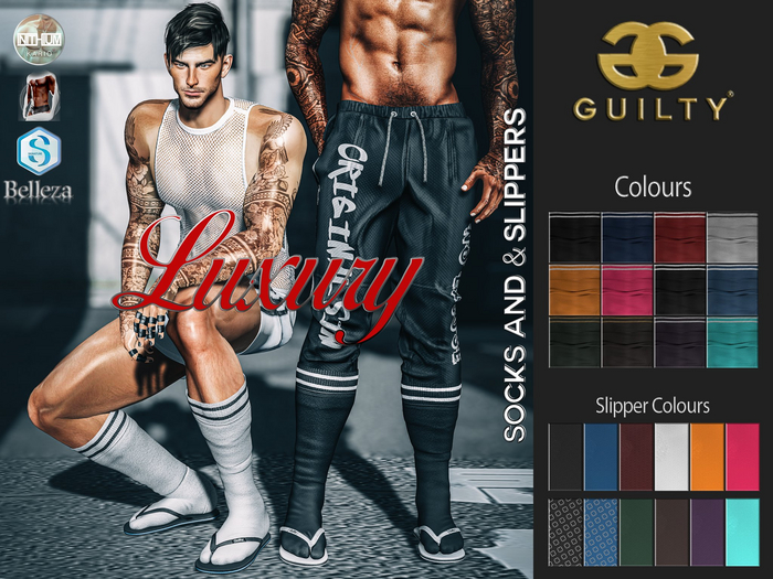 Second Life Marketplace - Guilty 095 No Excuse Slipper/Socks Fat Pack