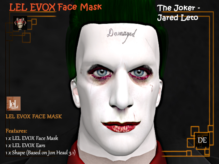 Second Life Marketplace - Doggy's Emporium - Face Mask: The Joker ...