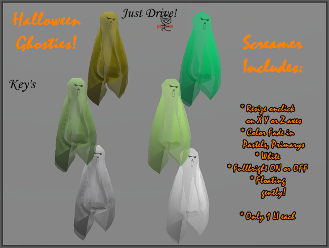 Second Life Marketplace - Halloween Ghost: Rez Float Resize - Screamer ...