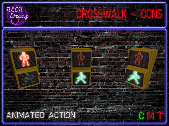 Second Life Marketplace - Neon Dreamz - Crosswalk Icons