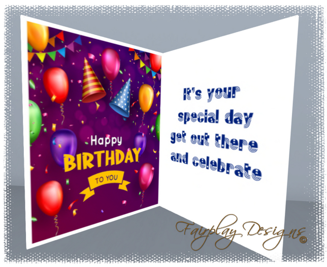 Second Life Marketplace - ~FDA~Celebrating Your Birthday Greeting Card~