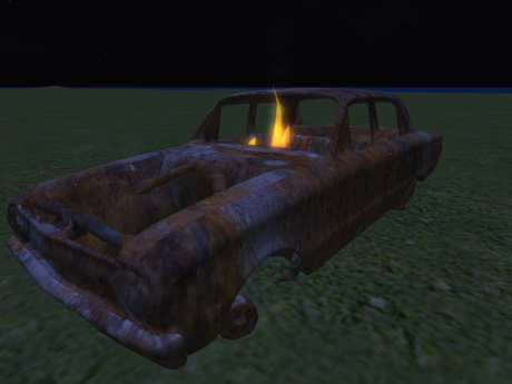 Second Life Marketplace - TM Rotten Car Frame on FIre