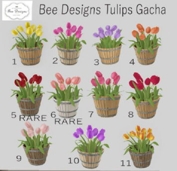 Second Life Marketplace - .:Bee Designs:. Tulips Gacha 2