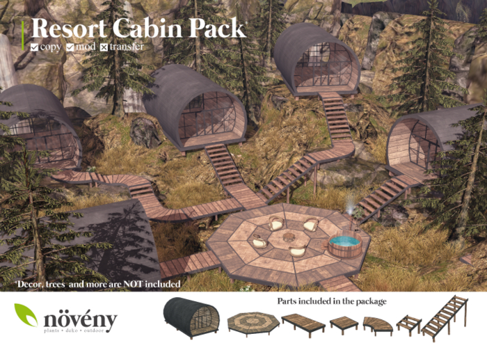 Second Life Marketplace - Noveny - Resort Cabin Pack - AddMe