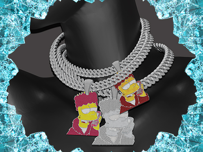 Second Life Marketplace Icegiants Icy Bart Simpson Silver Color Fp 8931