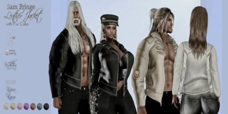 Second Life Marketplace - [NTC] Sam Fringe Leatherjacket Pink Kario & Jake