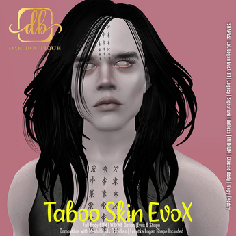 Second Life Marketplace - TABOO SKIN EvoX Male Full Body BOM & Shape