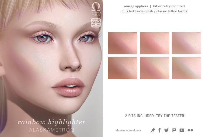Second Life Marketplace - "Rainbow" highlighter blush | EvoX BOM ...