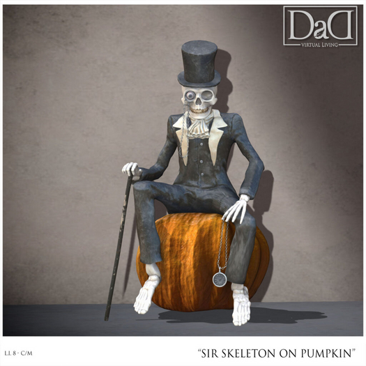 Second Life Marketplace - DaD - Sir Skeleton on Pumpkin