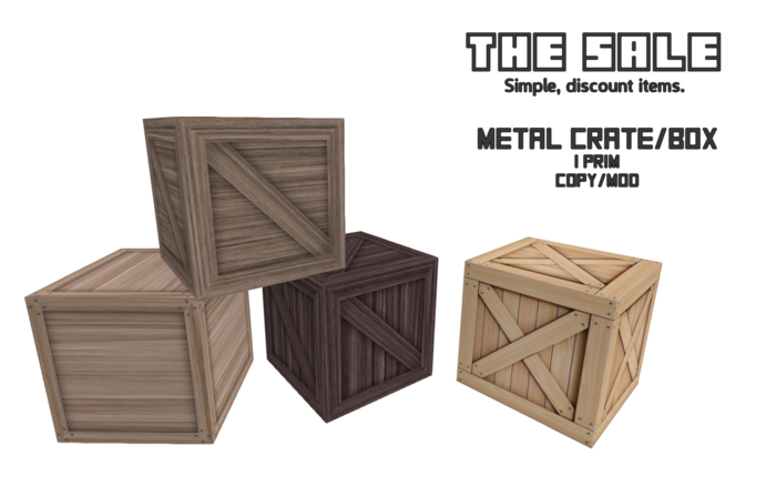Second Life Marketplace - The Sale - Wooden Crate/Box (Mod&Copy)