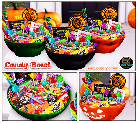 Second Life Marketplace - Junk Food - Candy Bowl (Black) v1
