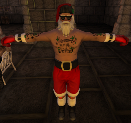 Second Life Marketplace - Full Perm Fighting Santa boxing male avatar mesh
