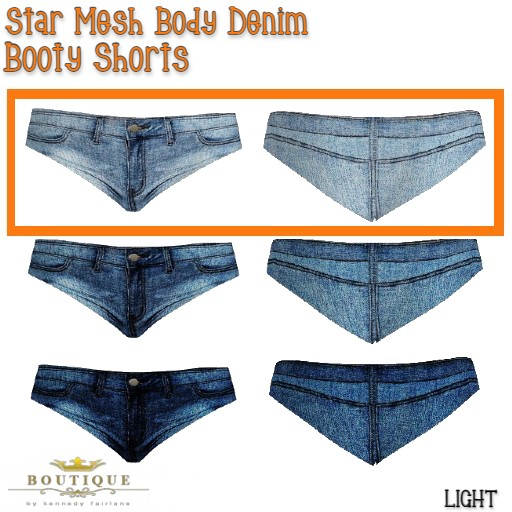 Second Life Marketplace - Star Mesh Body - Booty Shorts LIGHT BLUE ...