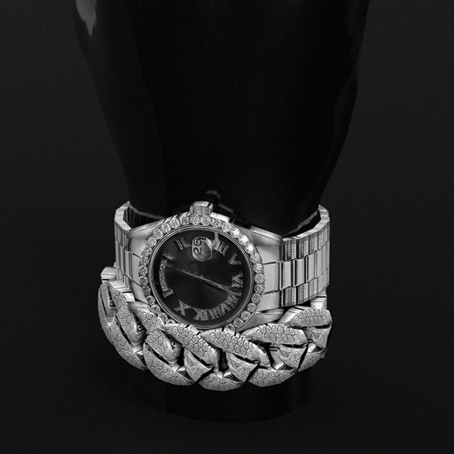 Second Life Marketplace - EC' WOO WATCH + CUBAN PLAT BRACELET