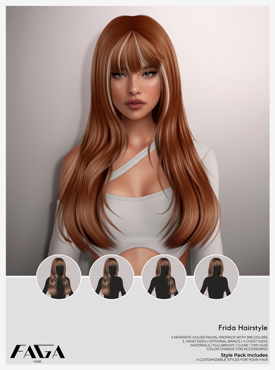 Second Life Marketplace - FAGA - HUD Unpack Frida Hairstyle - [PRO PACK]
