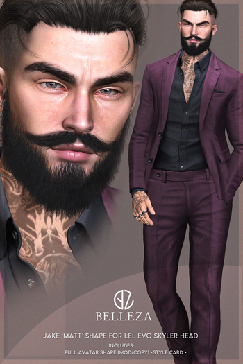 Second Life Marketplace - -Belleza- Jake MATT Shape / Lel Evo Skyler 3.1