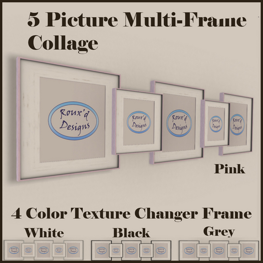 Second Life Marketplace - 5 Picture Frame Mesh Multi-Collage