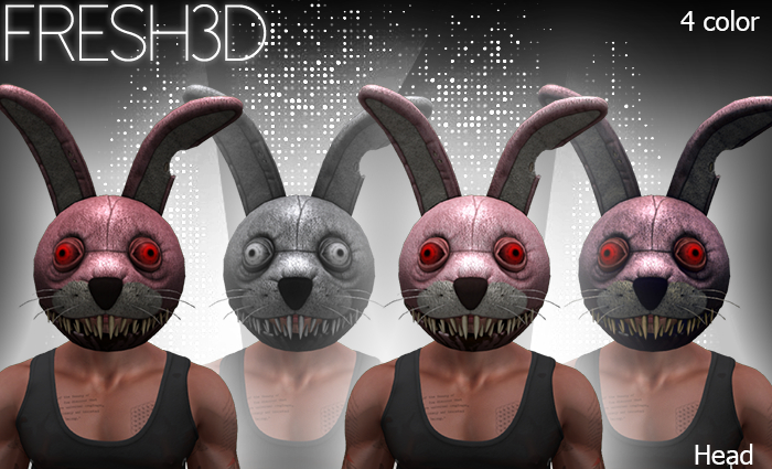 Second Life Marketplace - FRESH3D Psyco Rabbit Head