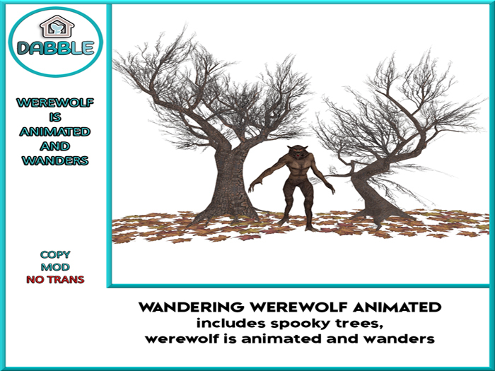 Second Life Marketplace - DB WANDERING WEREWOLF ANIMATED ADD ME