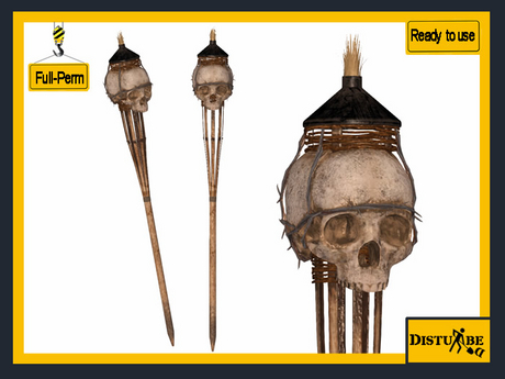 Second Life Marketplace - ::DisturbeD:: Halloween Skull Torch - FULL ...