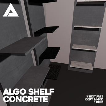 Second Life Marketplace - [ALPHA] Shelf ALGO - Concrete (add me)