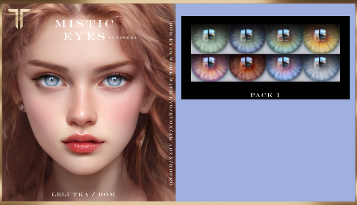 Second Life Marketplace - Tville - Mistic Eyes PACK1 for Lelutka / BoM