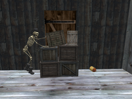 Second Life Marketplace - Fun Door Skeleton Pushing Crates