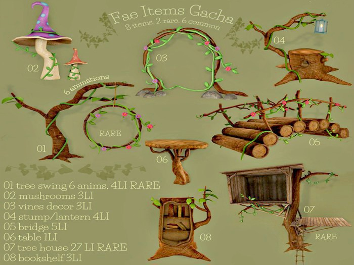 Second Life Marketplace - 07 Fae decor gacha - tree house RARE