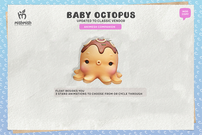 Second Life Marketplace - MishMish - Baby Octopus Companion - Takoyaki ...