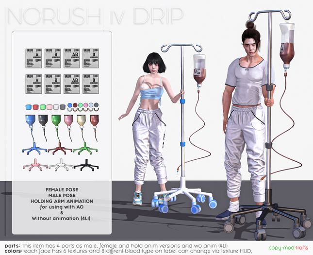 Second Life Marketplace - [NoRush] iv Drip (unpack)