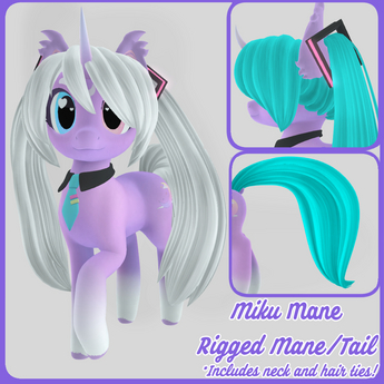 Second Life Marketplace - HMART x Moonpop: Miku Mane and Tail Set