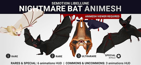 Second Life Marketplace - SEmotion Libellune Nightmare Bat Animesh ...