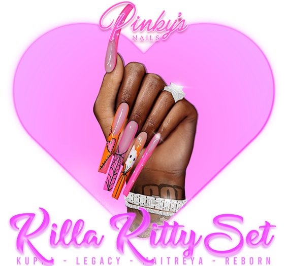 Second Life Marketplace - !! Pinky's Nails !! Killa Kitty Set ' Coffin